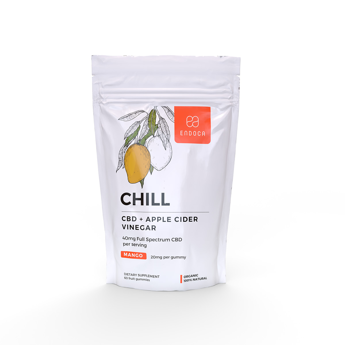 CBD Gummies "Chill" 1200 mg CBD, Mango - Endoca© CBD